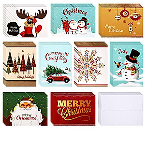 Outus Set of 36 Christmas Greeting Cards with Envelopes, 9 Merry Christmas Designs Note Cards Christmas Cards Assortment