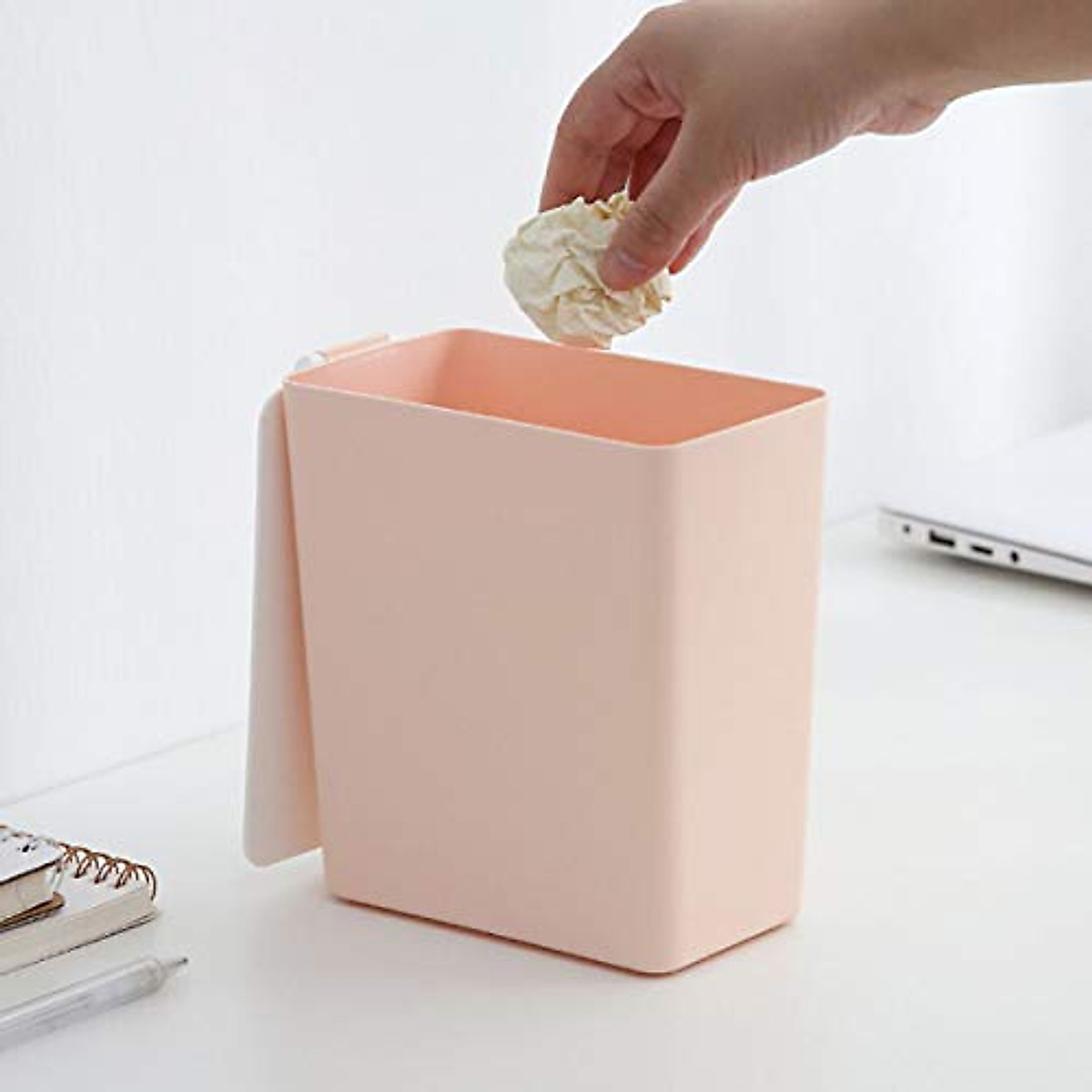 Dustbin Mini Solid Color Desktop Dustbin Trash Can Kitchen Worktop Rubbish Holder Bin