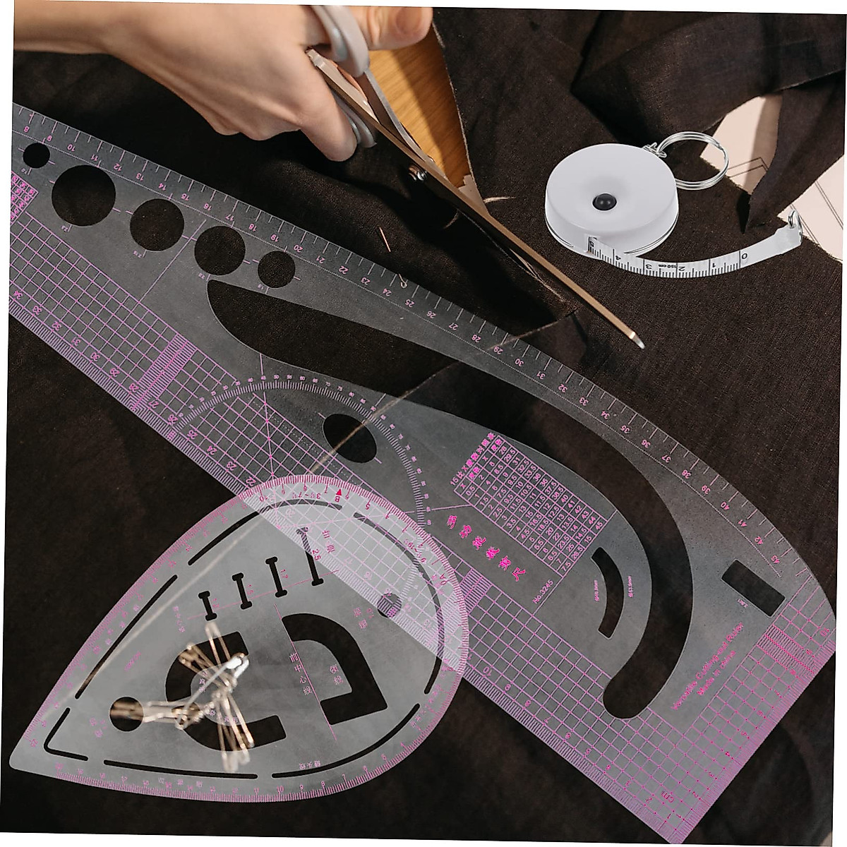 COHEALI All-in-one Sewing Ruler Set 15 Pieces Metric Imperial Rulers French Curve Tailor Ruler for Dressmaking Quilting Sewing Projects