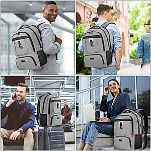 Travel Laptop Backpack for Men and Women, 17 Inch Large School Backpacks for Teens, Sturdy Back Pack with USB Charging Port Fits 17.3 Inch, Outdoor Hiking Water Resistant Anti Theft College Bag