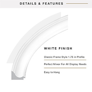 MCS 20458 Oval Wall Mirror, 21 x 31 Inch, White