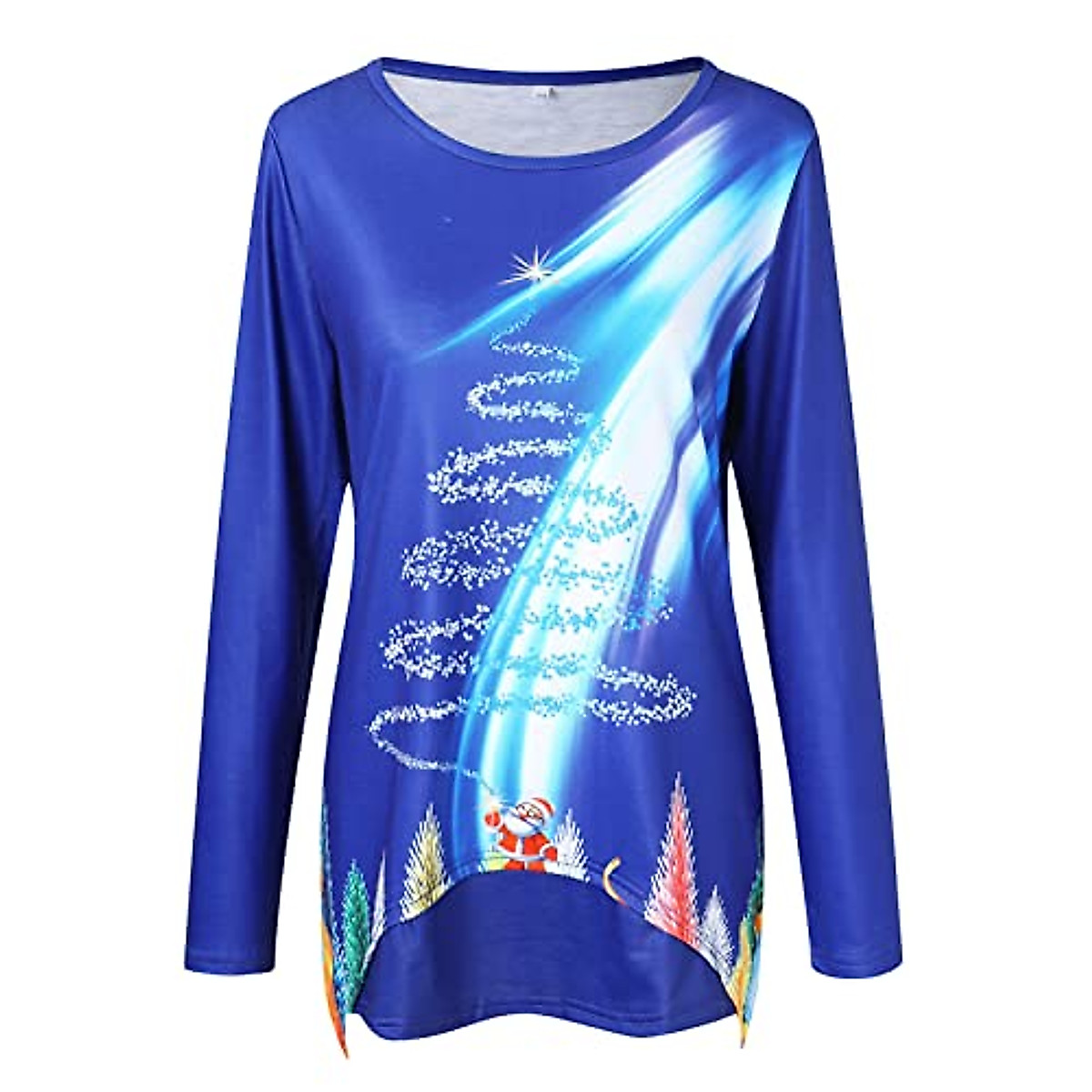 Women's Long Sleeve Oversized Crew Neck Solid Color Knit Pullover Sweater Tops V Neck Lantern Long Sleeve Blouse Hollow Out Casual Shirts Tops A200084 Blue