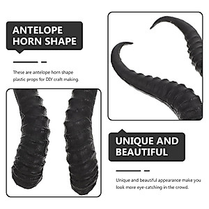 Beaupretty Goth Accessories Sheep Costume Horns Artificial Horns Halloween Sheep Antlers DIY Horns Plastic Cosplay Party Supplies for Women Men Black Halloween Headband Womens Headbands
