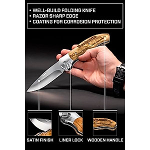 Personalized Gift for Men - Customized Pocket Knife Custom Engraved Knives Gifts Dad Husband Idea Birthday Christmas Valentine's Day Anniversary Stocking Stuffers 6651 PS