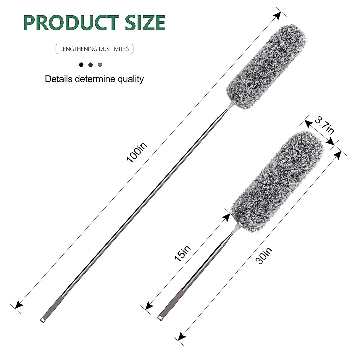 SetSail Duster with Extension Pole 110-inch Extra-Long Dusters for Cleaning, Bendable Microfiber Head Washable Ceiling Fan Duster for High Ceilings, Furniture