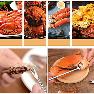 8 Pieces Seafood Tools Seafood Forks Lobster Forks Crab Forks Nut Forks Stainless Steel Seafood Forks Seafood Picks, Silver