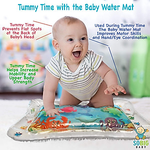 Inflatable Tummy Time Toys- Premium Tummy Time Water Mat Activity Center for Baby Infant Toys and Toddlers, Promotes Visual Stimulation, Movement and Motor Skills. Perfect Smile and Fun Time