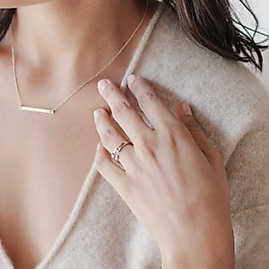 Honeycat Tiny Birthstone Baguette Ring in Gold, Rose Gold, or Silver | Minimalist, Delicate Jewelry December - Turquoise Gold