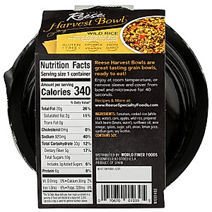 Reese Wild Rice Harvest Bowl | Black Beans, Tomatoes, Corn | High in Fiber & Protein (Pack of 8)