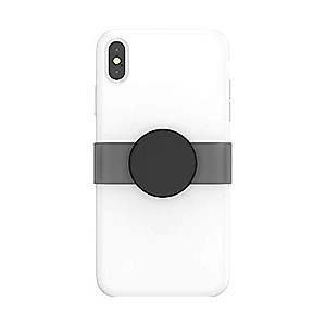PopSockets Phone Grip Slide for Phones and Cases, Sliding Phone Grip with Expanding Kickstand, PopSlide for Apple Silicone Case, iPhone Xs Max - Black Haze