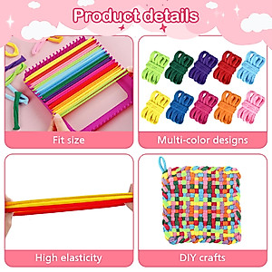 800 PCS Loom Loops Potholder, DIY Arts and Crafts for Kids and Adults, Potholder Loom Knitting Loops Weaving Flexible Loom Kit Loops Elastic Ideal Gifts for Girls Ages 5 6 7 8-12 13 Crafts Supplies