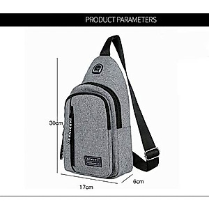 YERCHIC Small Sling Bag Crossbody Chest Shoulder Water Resistant Purse One Strap Travel Bag for Men Women With Earphone Hole BLACK