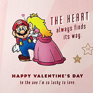 Hallmark Nintendo Super Mario Valentine's Day Card for Husband, Wife, Boyfriend, Girlfriend (Lucky)