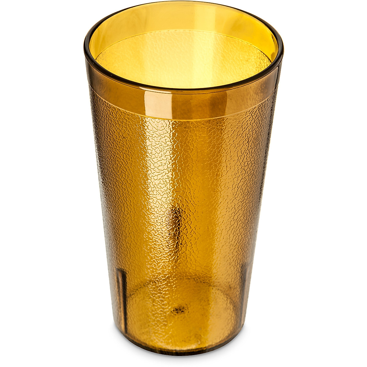 CFS 52128113 Stackable ShatterResistant Plastic Tumbler, 12 oz., Amber (Pack of 6)
