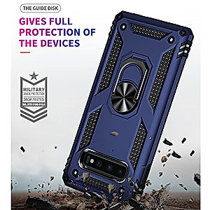 Aozuoton for Samsung Galaxy S10 Case, Galaxy S10 Case, [Military Grade 16ft. Drop Tested] Ring Shockproof Protective Phone Case for Samsung Galaxy S10,Blue