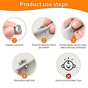 30PCS Locking Pin Backs Locking Pin Keepers Clasp, Ceryvop Metal Pin Locks Back