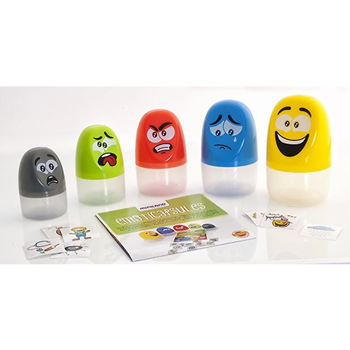 Miniland Emoticapsules. Multicolor and Funny Toy which Represent The Basic Emotions and Invite Children from 2 to 6 Years to Recognize Daily Feelings. SEL Learning
