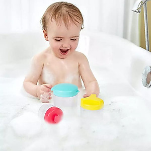 Leticia's Corner Montessori Grip Canister Toy Set for Infants, Toddlers and Preschoolers, Fine Motor Skills and Stacking Activity