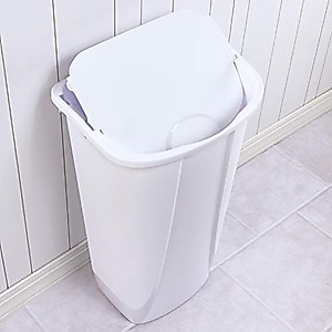 Sterilite 10938006 11 Gallon/42 Liter SwingTop Wastebasket, White, 6-Pack