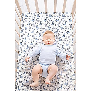 4 Pack Soft Baby Boy Crib Sheets for Standard Crib Mattress Dinosaur Star Cloud Soft Polyester Neutral Unisex Fitted Crib Sheets Set for Baby Boys