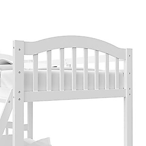 Storkcraft Long Horn Twin-Over-Twin Bunk Bed (White) - GREENGUARD Gold Certified, Converts to 2 individual twin beds