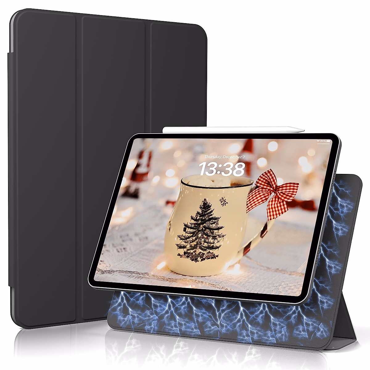 kenke Case for iPad Pro 11 Inch 4th/3rd/2nd/1st Generation (2022/2021/2020/2018 Model), Rebound Magnetic Slim Trifold Stand Smart Cover, Support 2nd Gen Pencil Charging, Auto Sleep/Wake, Black