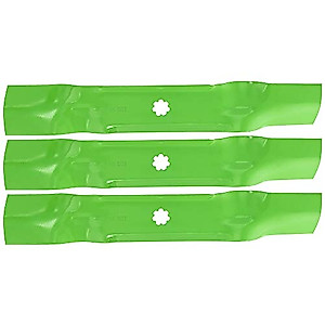 8TEN LawnRAZOR Mower Blade Set for John Deere LA140 LA145 LA155 LA165 D140 D150 D160 48 Inch Cut Deck GY20852 (High-Lift)