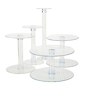 Efavormart Lovely 5 Tier Acrylic Crystal Glass Clear Cake Dessert Decorating Stand for Birthday Party Wedding