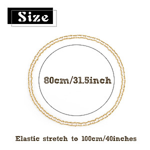 ELABEST African Waist Beads Cross Stretchable Belly Beaded Chain Body Jewelry Accessories for Women and Girls (Gold)