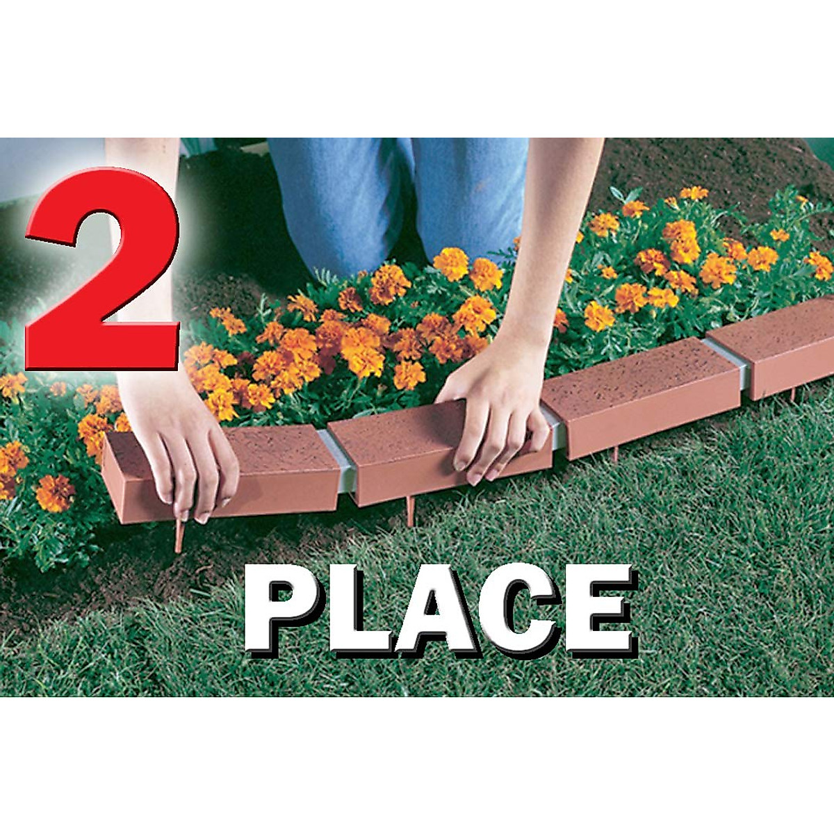 Argee RG825 Lets Edge It Decorative Plastic Brick Edging, no lights, 25 feet, Terra Cotta