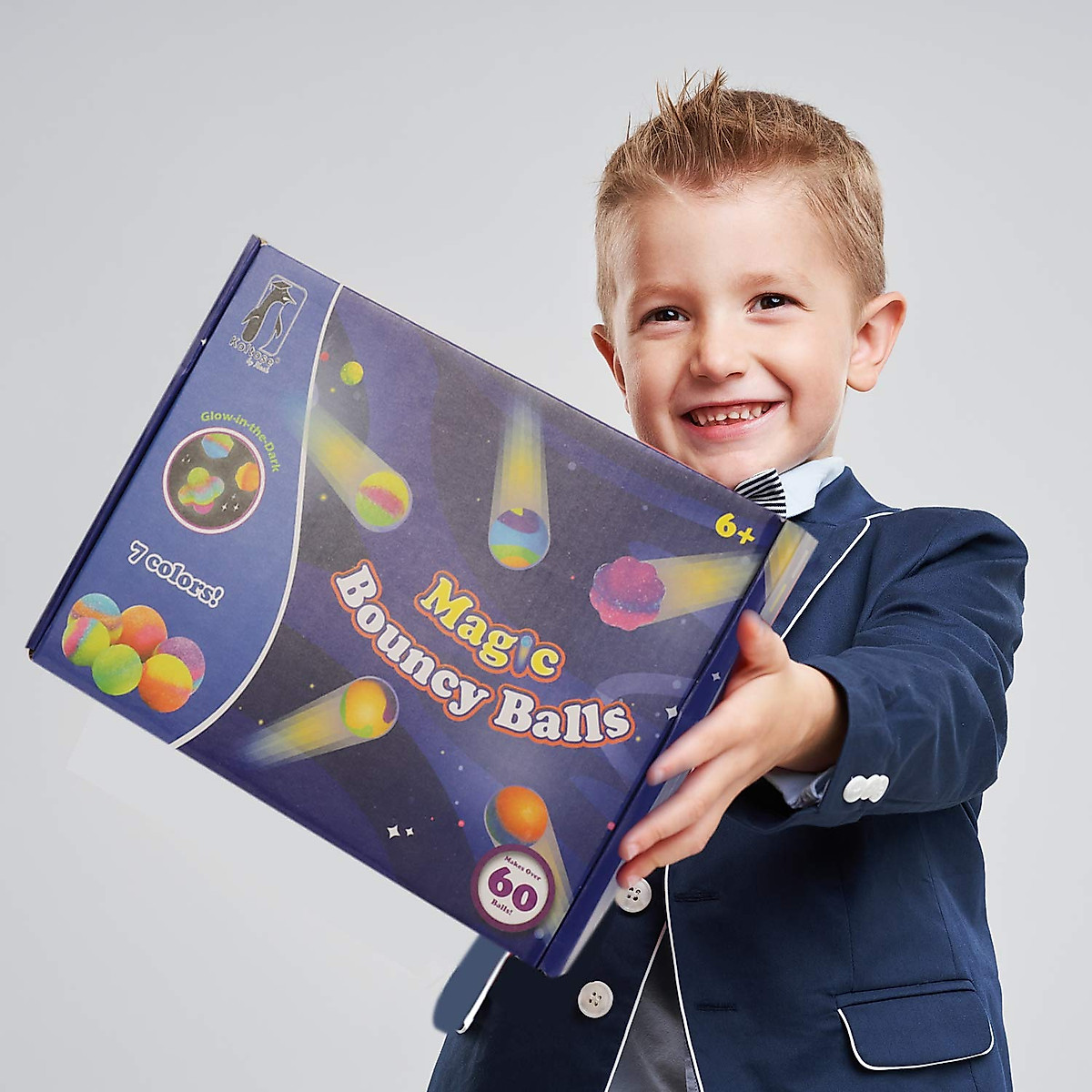 DIY Bouncy Ball Kit, Make Your Own Bouncy Ball Kit, Make 60+ Bouncy Balls Kit for Boys, Including LED Light Balls, Glow in the Dark Bouncy Balls, in 5 Sizes and Shapes, Kids Crafts Project Experiment