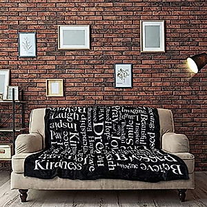 Inspiring Messages (Black) Super Plush Blanket - 50x60 Soft Throw Blanket - Perfect for Cuddle Season & Holiday Gifts!