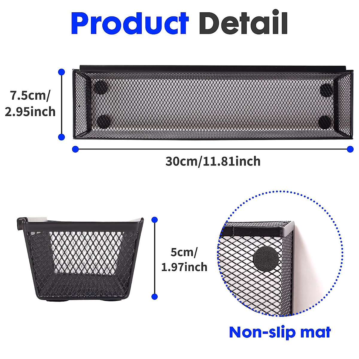 Barelove Silverware Drawer Organizer for Kitchen Drawers, 6 Pcs Mesh Utensil Holder Cutlery Storage Tray with Interlocking Arm for Flatware Knives Forks Spoon Home Office Desktop, 12x3x2 Inch, Black