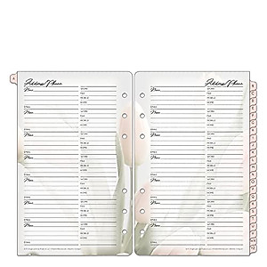 FranklinCovey - Blooms Address/Phone Tabs - Expansion for Planners (Compact, Pink/Green)