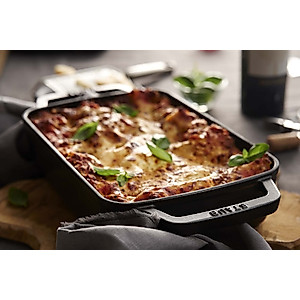 Staub Cast Iron 12-inch x 8-inch Roasting Pan - Matte Black, Made in France