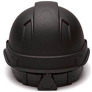 PYRAMEX Ridgeline Cap Style Hard Hat, Vented, 4-Point Ratchet Suspension, Black Graphite Pattern