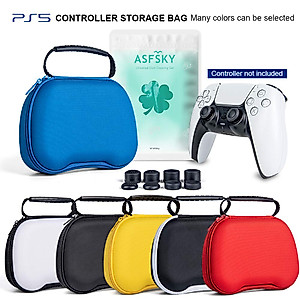 ASFSKY PS5 DualSense Controller Carry Case PS5 Controller Storage Bag Travel Carrying Case Holder Shockproof Protective Hard Case for PlayStation 5 DualSense Controller (BLUE)