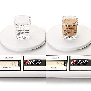 Espresso Shot Glasses Measuring cup Liquid Heavy Glass Wine Glass Shot Glass 26-Incremental Measurement 2 OZ 2 Features 60ML (Sturdy-2 pack)