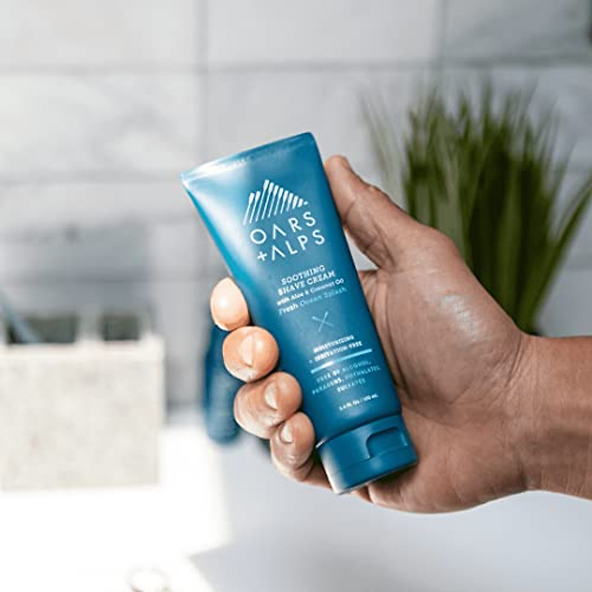 Oars + Alps Soothing Men's Shaving Cream, Dermatologist Tested and Infused with Aloe and Coconut Oil, Fresh Ocean Splash Scent, TSA Friendly, 3.4 Oz, 2 Pack