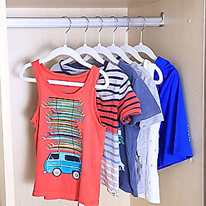 veeyidd Kids Velvet Clothes Hangers, Non Slip Baby Hangers White (11.6" Inch - 40 Pack)