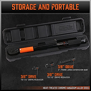 HORUSDY 3/8-Inch Drive Click Torque Wrench, 10-80 Ft-Lb, Quick Release Ratchets, Black