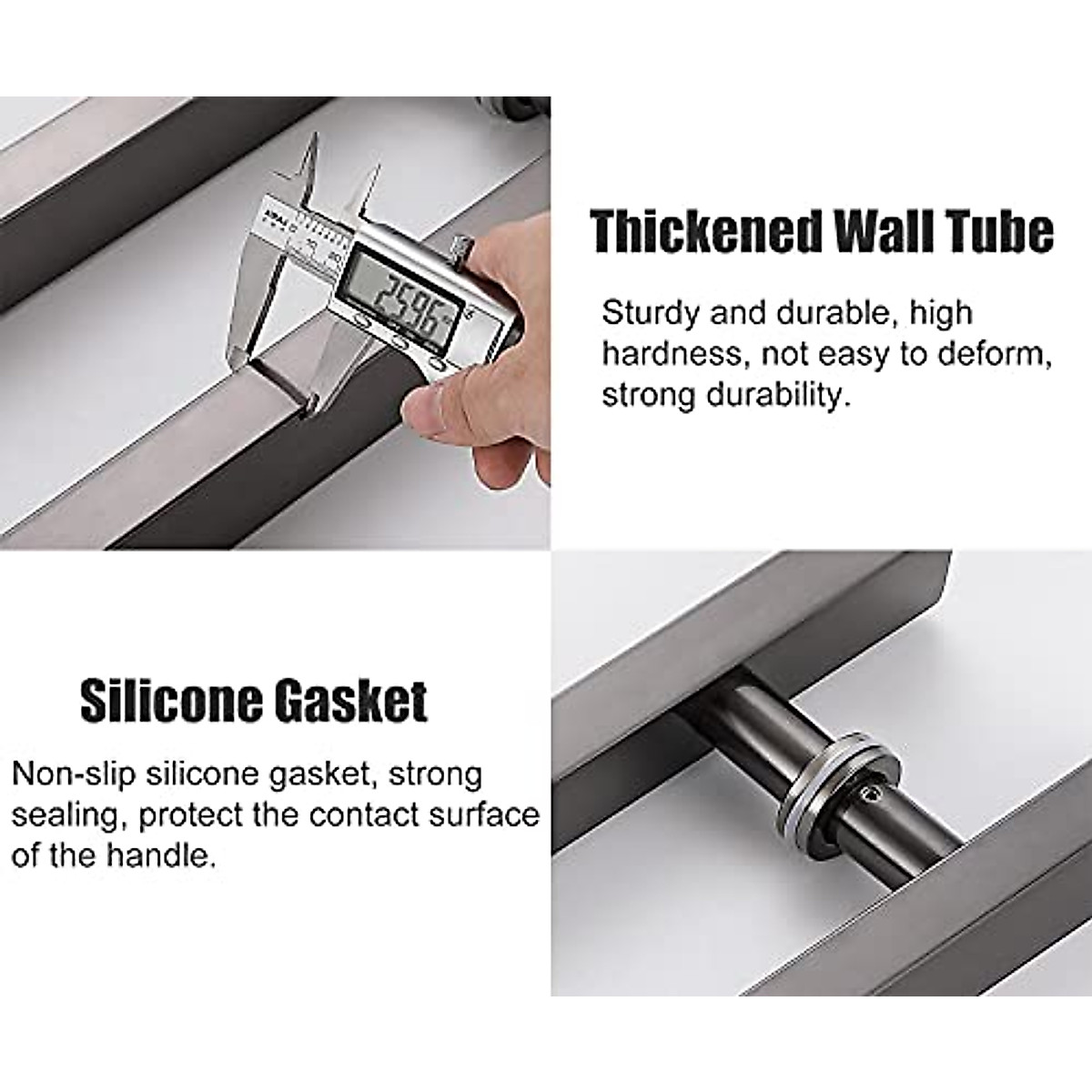 SXTBWFY Black Modern Barn Door Handles, Steel Double Side Push Pull Door Handle for Glass Door/Wood Door/Interior Sliding Door/Home/Office, Square Tube (Size : 50cm)