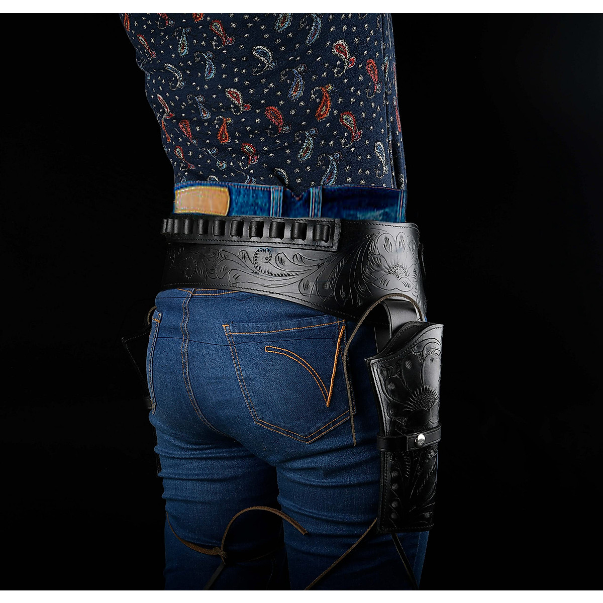 Hulara Full Grain Buff Leather 22 Caliber Plain Western Holster Heritage Rough Rider 22 Holster Western Gun Belt Heritage 22 Holster Cowboy Holster Wrangler Holster 22 Revolver Holster