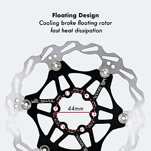 DJC Bike Brake Disc Rotor MTB Floating Brake Disc 160mm 180mm 203mm with 6 bolts Road Bike MTB BMX Steel Aluminum Brake Disc (6# purple, 160mm)