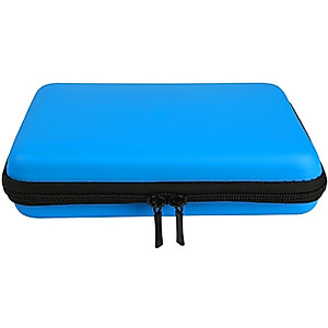 GPCT Nintendo 2DS Hard Shell EVA Carry Case Cover Bag. Protects Against Bumps/Drops/Dust/Dirt/Scratches. Protective Travel Storage Cover Pouch W/ 8 Game Holders, Double Zipper Zip Pocket- Blue