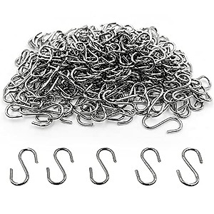 SourceTon 200Pcs 0.55 Inch S Hook Connectors Mini Metal Hook, Connector, DIY Supplies, Curtain Hanging, Key Ring, Jewelry Connector, Pet Tag Hook