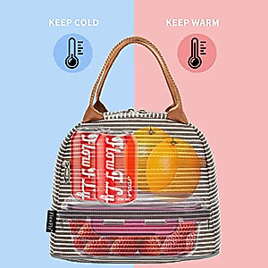 FlowFly Lunch Bag Tote Bag Lunch Organizer Lunch Holder Insulated Lunch Cooler Bag for Women/Men,Coffee