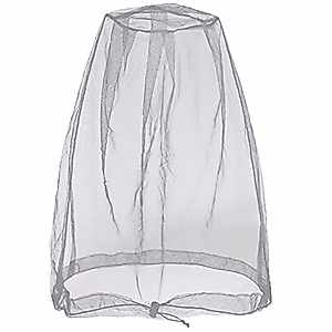 Cinvo Head Net Hat Bug Net Face Netting for Bugs No See Ums Insects Gnats Biting Midges from Outdoor Activities, Spacious Net Room Works Over Most Hats Comes with Free Stock Pouches- Grey