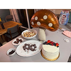 3PCS 31'' Brown Mushroom balloons. Mushroom decor- Alice in Wonderland theme party decoration, Mushroom birthday party supplier. baby shower, wedding, forest plant party decorations.