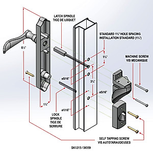 Ideal Security Door Lever with Deadbolt Lock for Out-Swinging Doors, Matte Black